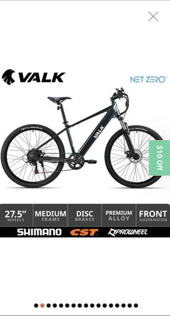 VALK Vortex 3 Electric Bike, Medium Frame Mountain ebike, Gunmetal Gre ...