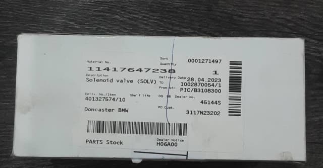 BMW / MINI Genuine Oil Pump Solenoid Valve Part 11417647238 | Engine ...