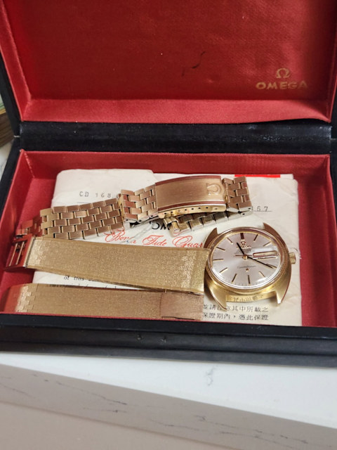 1960s NOS OMEGA CONSTELLATION box papers 14k/ss watch - Watches in ...