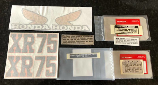 Honda******1976 XR75 K2 K3 Decal set | Motorcycle & Scooter Parts ...