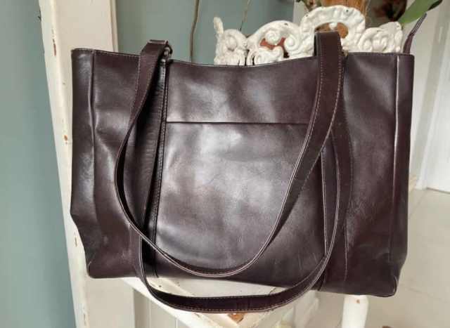 .ORAN LEATHER* HANDBAG/ SHOULDER BAG/TOTE* DARK BROWN | Bags | Gumtree ...