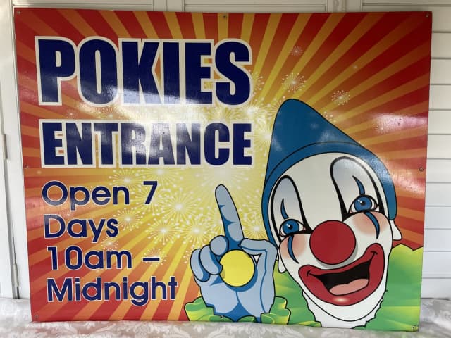 Sign XL Perspex Pokies Entrance Man Cave/Bar Sign Memorabilia Vintage ...