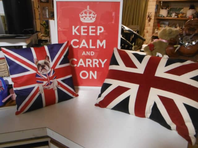 Bit of British Themed Cushions and Framed Sign | Miscellaneous Goods ...