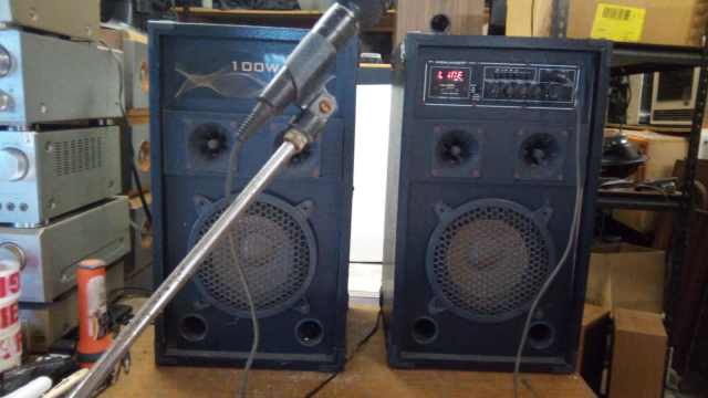 PA SYSTEM FX ECHO ETC MICK STAND MICROPHONE AMP AMPLIFIER SPEAKER ...