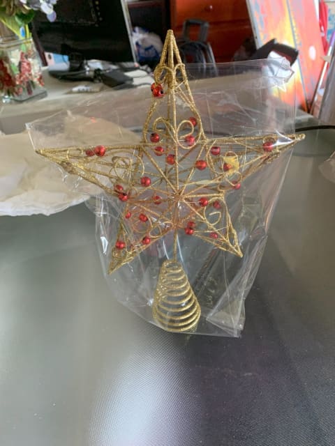 Star Tree Topper Small Gold Filigree Wire Christmas Metal 6 Kurt Adle ...