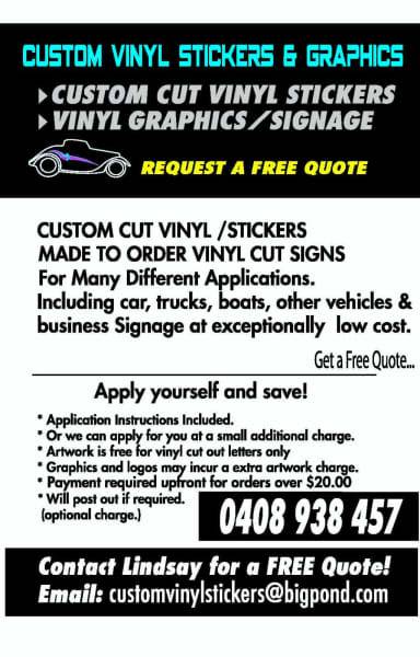 CUSTOM VINYL CUT STICKERS and GRAPHICS | Other Business Services ...