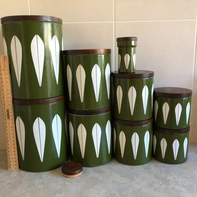 RARE VINTAGE Cathrineholm Lotus design canister set 1960s ...