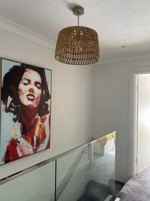 X 2 Byron 1 Light Medium Pendant in Natural Weave - Ceiling Lights in ...