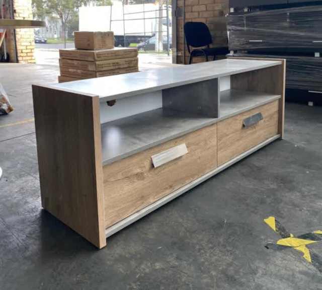LOWER PRICE FOR SAMPLE SIMON GREY & OAK TV STAND FOR SALE ...