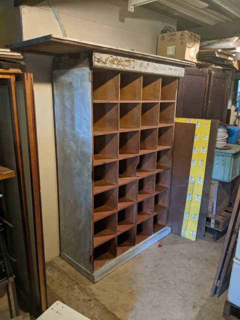 Pine post office pigeon hole cupboard GREAT for a DISPLAY. ki ...