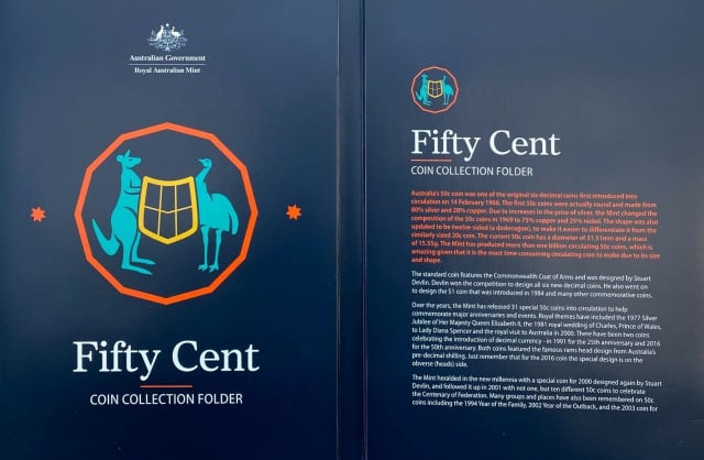 ROYAL AUSTRALIAN MINT RAM Fifty Cent 50c Coin Collection Folder/Album ...