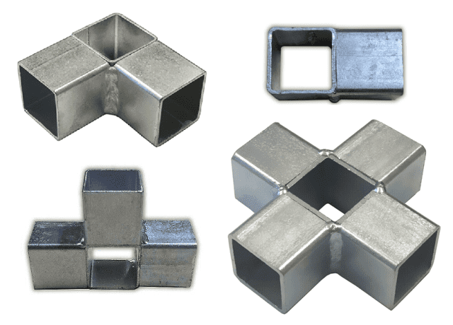 STEEL CONNECTOR JOINER 25mm SQUARE Tube Aviary Frame Trailer cage DIY ...