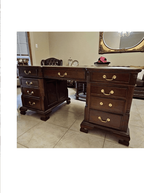 Mahogany Executive Partners Desk / Bankers Desk--- Double Side - Desks ...