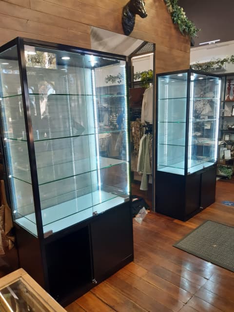 TITANIUM ALLOY DISPLAY CABINET LED LIGHTS STORAGE BOTTOM 1M x 0.5M ...