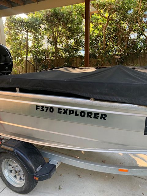 Quintrex Outback Explorer 370 Fighter Hull on Easytow trailer | Tinnies ...