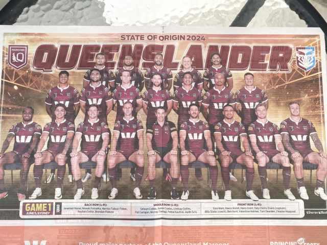 Qld State of Origin 2024 Souvenir Poster Game 1 NRL Maroons Queensland ...