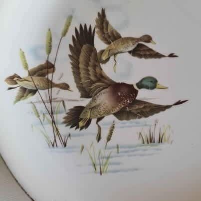 Vintage 1960s. Alfred Meakin Flying Mallard Ducks. Large Dinner Plate ...