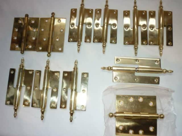 Variety of 11 SOLID Brass Door Hinges Lift Off Maniglie & DELF Vertex - Building Materials in ...
