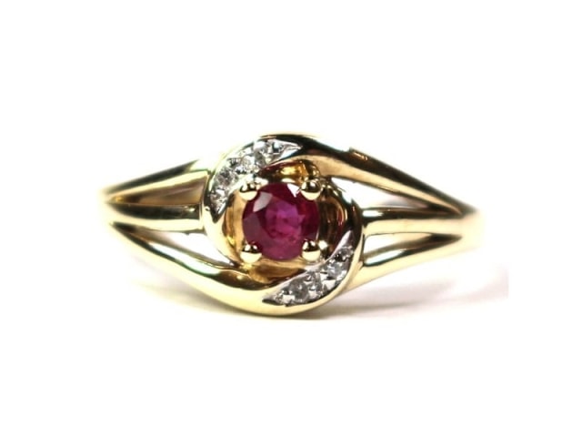 9ct Yellow Gold Ladies Ring With Stone Size N 017200134421 - Women's ...