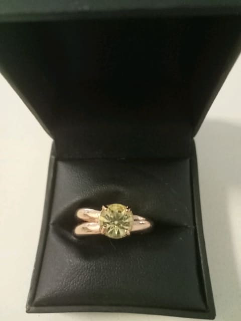 Mimco ring. Genuine branded. Rose gold tone. Light green stone. | Women ...
