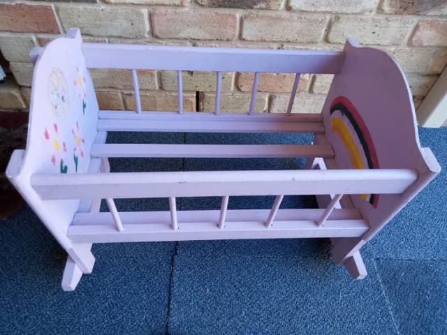 Childs Doll Timber Rocking Cot 640x480x400mm | Cots & Bedding | Gumtree ...