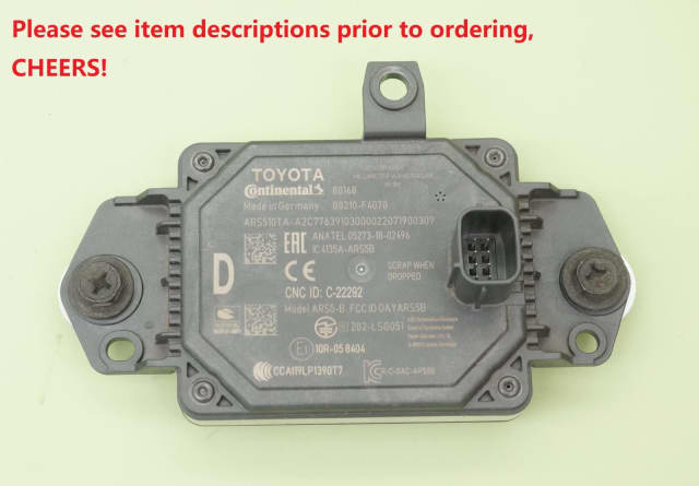 Toyota C Hr Front Adapative Cruise Control Radar Sensor 88210 F4070 Other Parts And Accessories