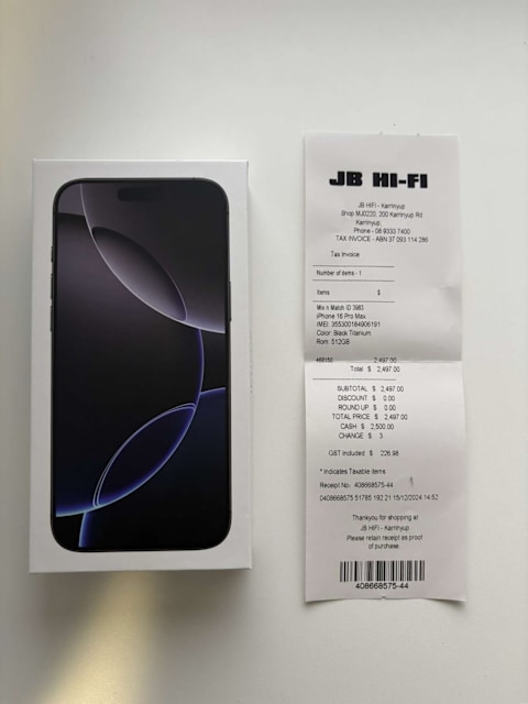 Brand new sealed iPhone 16 Pro Max 512gb black titanium with receipt ...