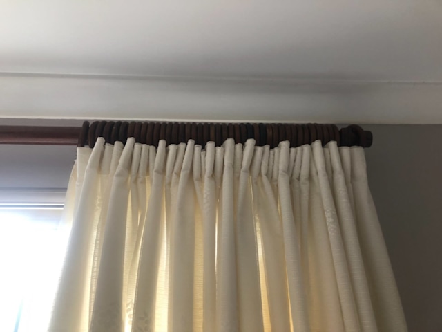 Curtain with jarrah pole for the wooden rings. | Curtains & Blinds ...