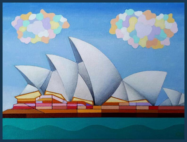 Expressionist painting on canvas of the Sydney Opera House | Art ...