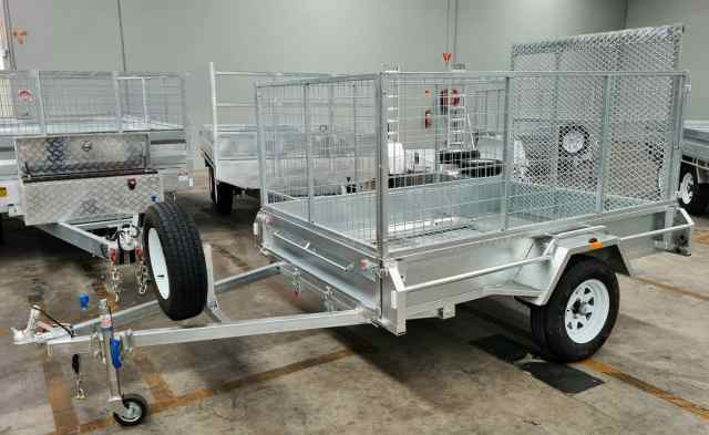 CENTURY TRAILERS 8x5 Galvanised Caged Tilt Trailer 900mm Cage 1500mm M ...