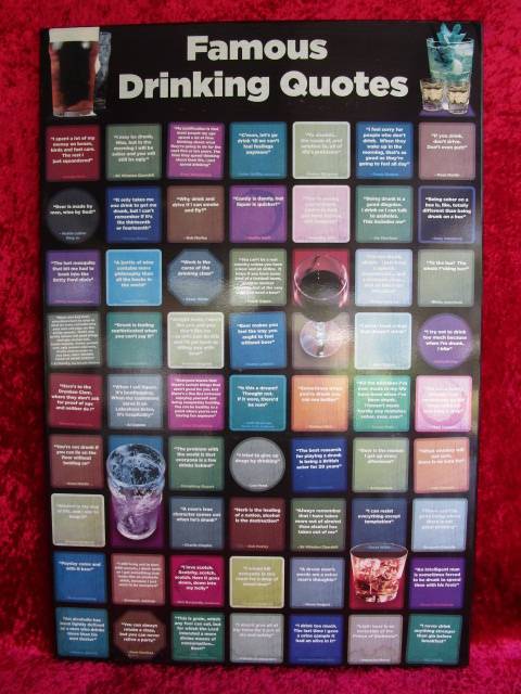 FAMOUS DRINKING QUOTES - POSTER - PROFESSIONALLY BLOCKMOUNTED - LARGE ...