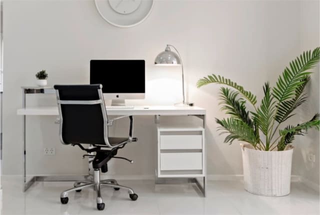 Domayne Office Desk - White & Chrome - Desks in Newcastle NSW | Gumtree ...