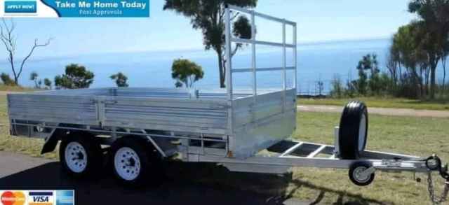 ONE LEFT! 12x7 Galvanised Flat Top Trailer 3500kg ATM Removable Headbo ...