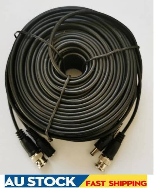 CCTV Camera Shield Premade Cable Prof. grade DC BNC Video Power RG59 ...