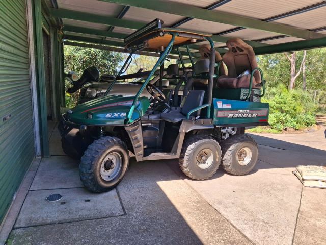 Polaris ranger 6 wheel drive buggy and dual axle car trailer | Quads ...