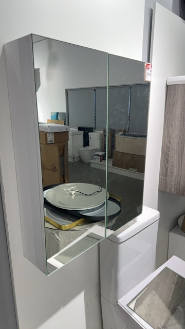 600MM Edge Gloss White MDF Shaving Cabinet 2 Doors Mirror Cabinet ...