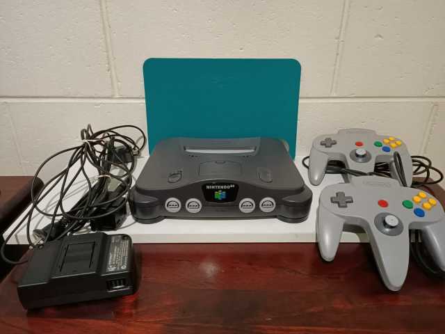 Nintendo 64 Console 2 Controllers Power Supply RF Modulator cable ...