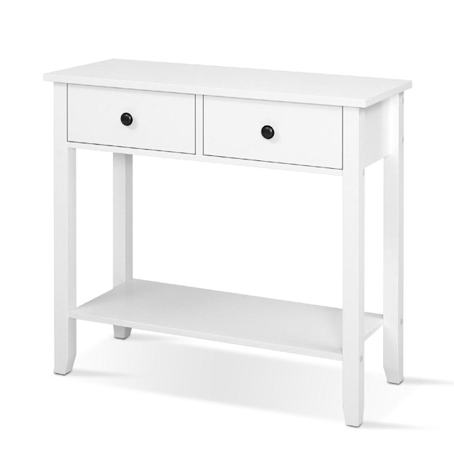 Console Table 2 Drawers 80CM White Chole - Buffets & Side Tables in ...