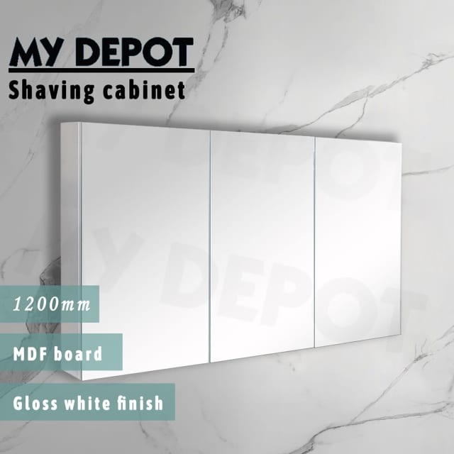 Pencil Edge Gloss White Shaving Cabinet PVC Vacuum Filmed MDF Board ...