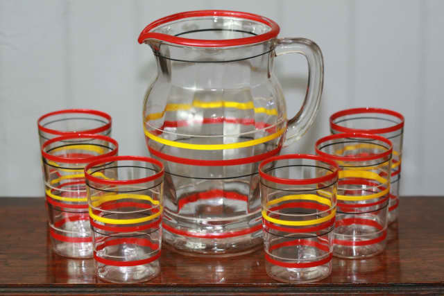 Imperial Glass 7 Piece Lemonade Set | Antiques | Gumtree Australia Blue ...