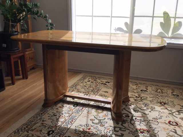 1940s dining table banksia and yellow wood - Other Antiques, Art ...
