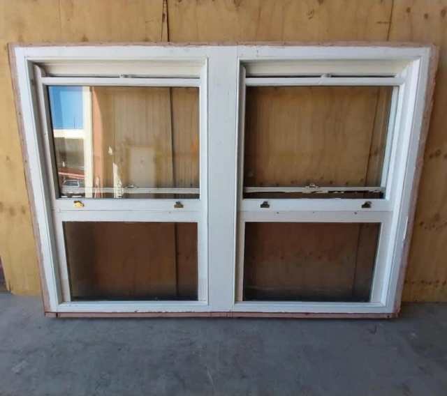 Timber Framed Double Sash Window with Screens - 1500mm H x 2120mm W ...