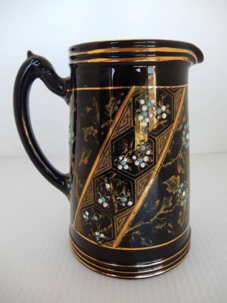 Antique 19th Cent. Jackware-style Aesthetic Movement pottery ewer ...