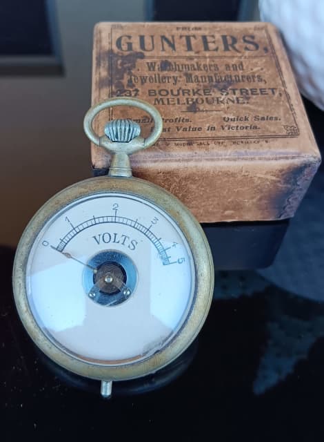Antique/Vintage Voltmeter Gunters Melbourne c.1910 in Original Box ...