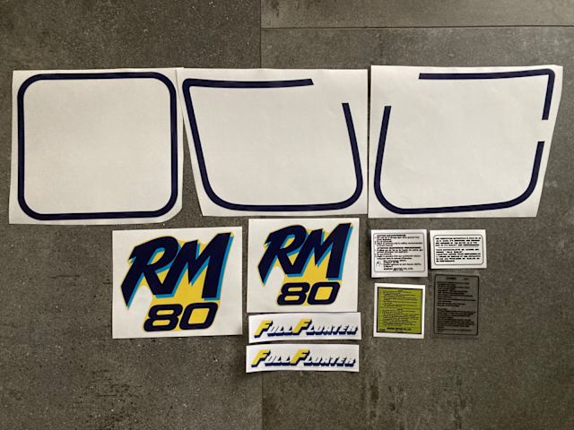 Suzuki 1989 RM80 Full Decal Set including frame cover borders ...