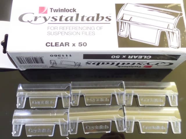 NEW-TWINLOCK CRYSTALTABS FOR REFERENCING SUSPENSION FILE-CLEAR-PACK 50 ...
