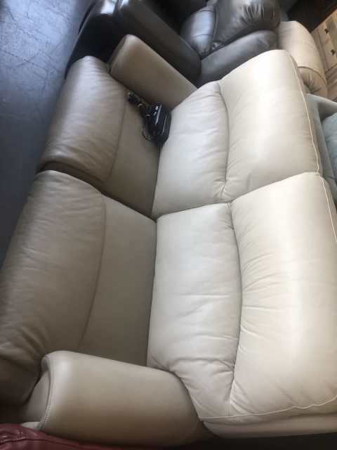 2 seater Garstone Electric Recliner, with beige leather | Armchairs ...