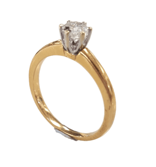 WOMENS 18K YELLOW GOLD DIAMOND RING, COMES WITH VAL, SIZE Q | Women's ...