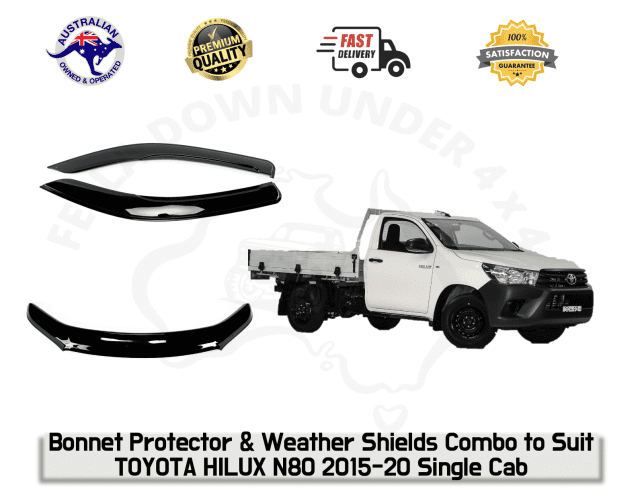 Bonnet Protector Weather Shields To Suit Hilux N80 15-20 Single Cab ...