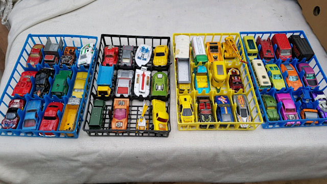 Vintage model car and other collections 4 tray full of models sell the ...